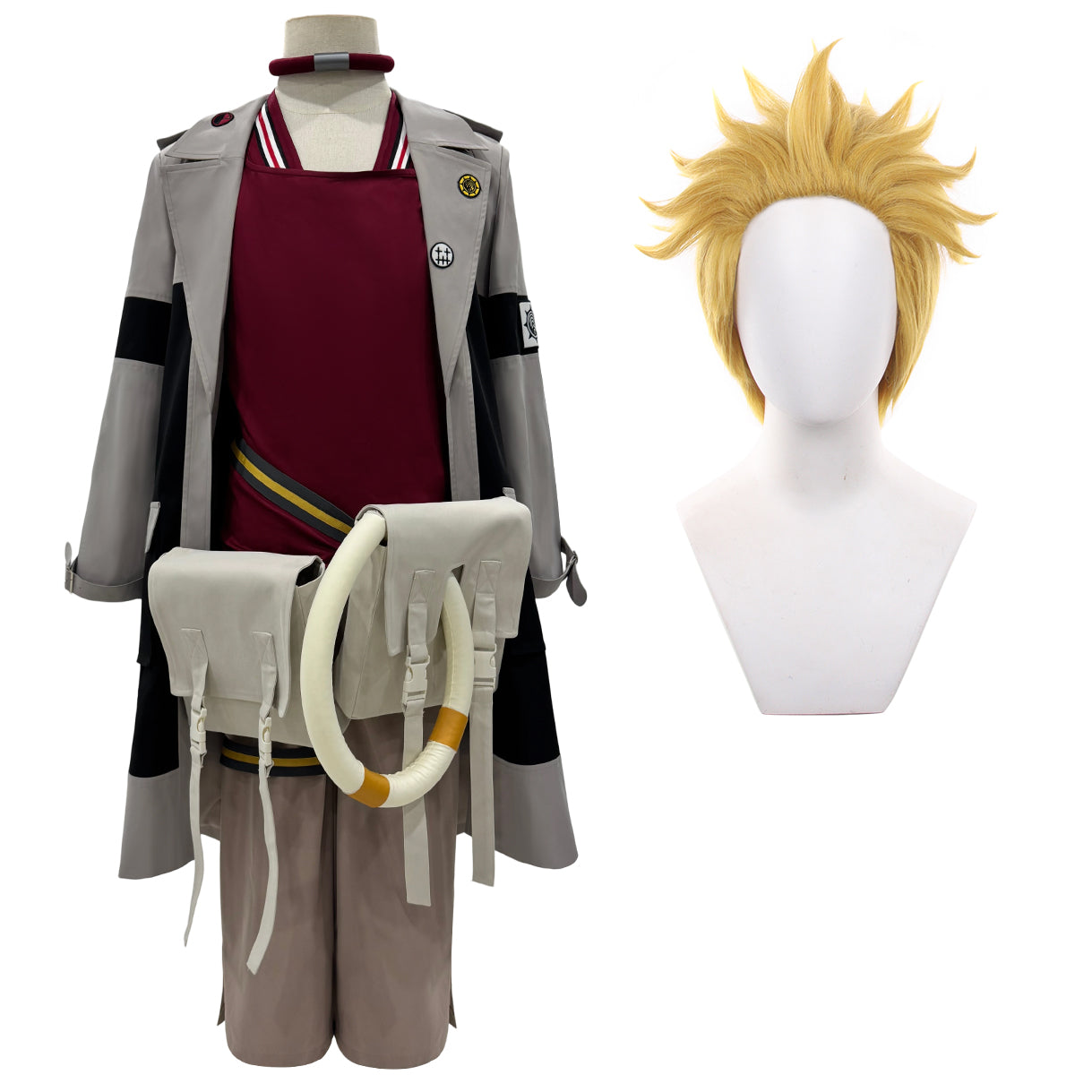HOLOUN Gachiakuta Anime Enjin Cosplay Costume Wig Embroidery Jacket Pa ...