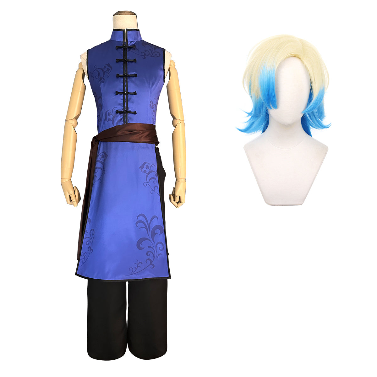 HOLOUN Anime Kaiser Cosplay China Costume Kung Fu Tang Suit Wig Rose N ...