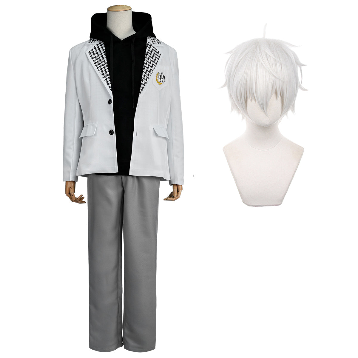 HOLOUN Anime Nagi Cosplay Costume Wig Black Hoodie DK School Uniform E ...