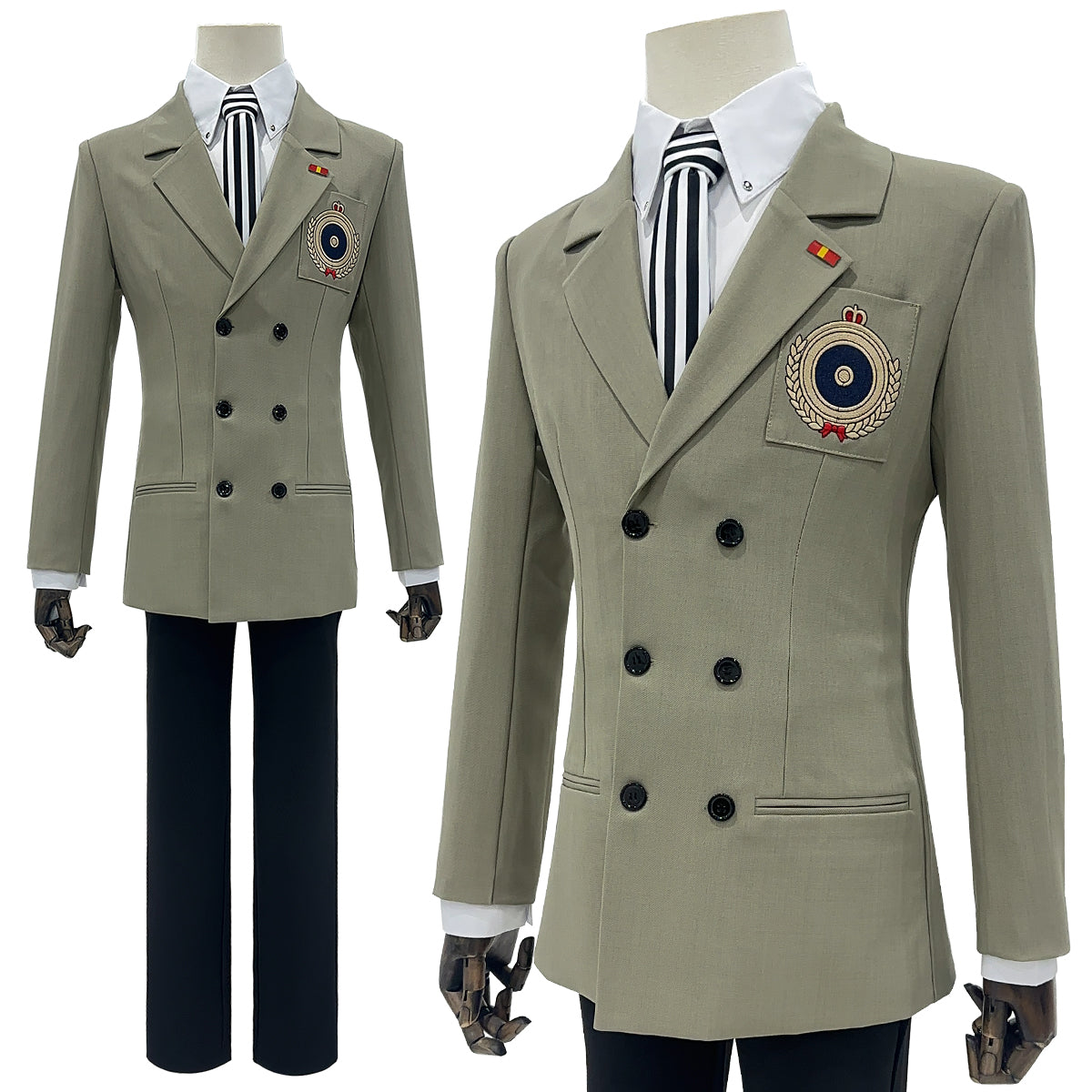HOLOUN P5 Game Akechi Goro Cosplay Costume Wig Detective Uniform Embro ...