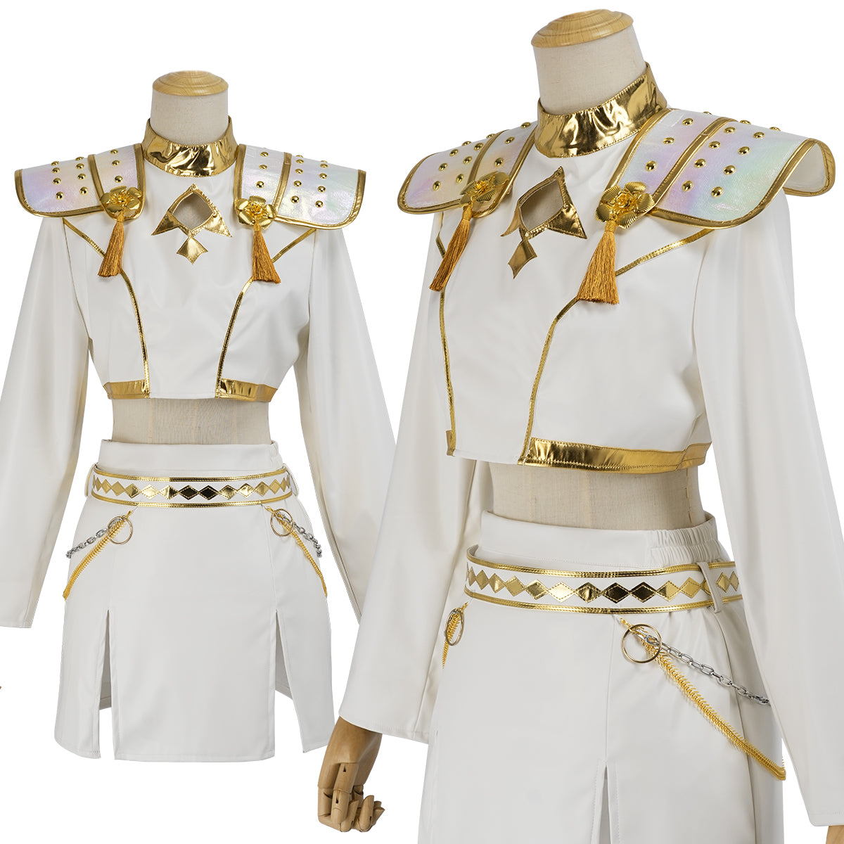 HOLOUN Anime Zoey Cosplay Costume Jacket Skirt White Stage Performance ...
