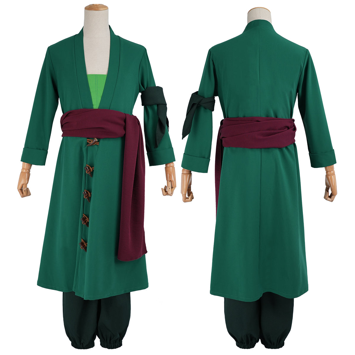 HOLOUN ONE Anime Roronoa Zoro Cosplay Costume Pants Haori Head Scarf A ...